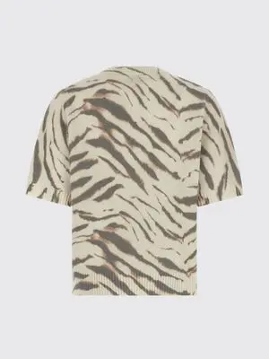 GANNI Zebra-print Short-sleeved Wool Sweater