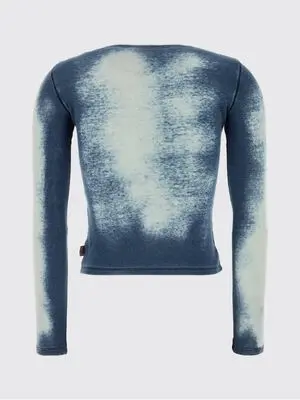 DIESEL® Bleached Denim Effect Cotton Cardigan