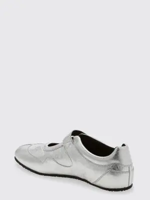 Cecilie Bahnsen Laminated Leather Mary Jane Shoes - Silver