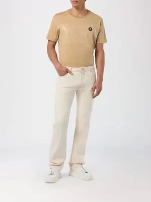 BILLIONAIRE Straight Leg Cotton Denim Jeans - Beige