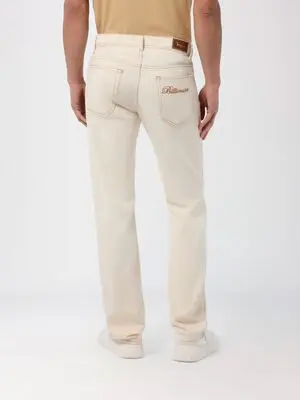 BILLIONAIRE Straight Leg Cotton Denim Jeans - Beige