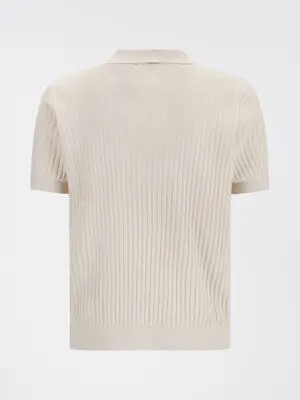ROBERTO COLLINA Knitted Polo Shirt - Ecru