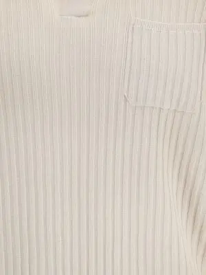ROBERTO COLLINA Knitted Polo Shirt - Ecru