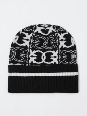 Pinko Beanie With Monogrammed Pattern - Black