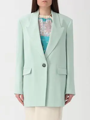 Pinko Single-breasted Blazer With Rose Buttons - Green