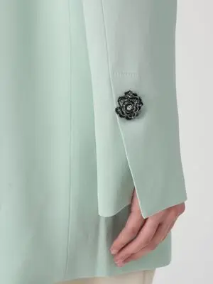 Pinko Single-breasted Blazer With Rose Buttons