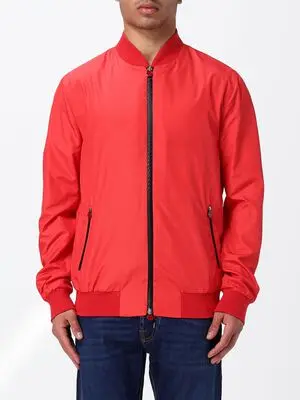 Kiton Stretch Technical Fabric Bomber Jacket With Zip Closure - Red