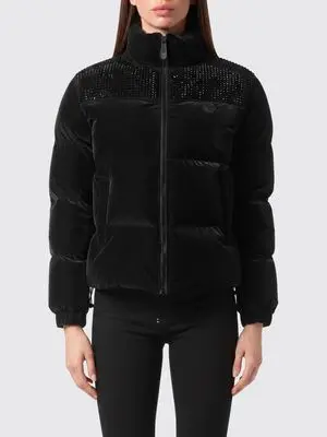 Philipp Plein Velvet Down Jacket With Rhinestone Embellishments