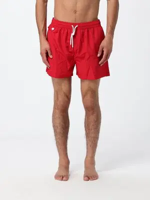 Kiton Polyester Swim Shorts With Elasticated Waist - Red