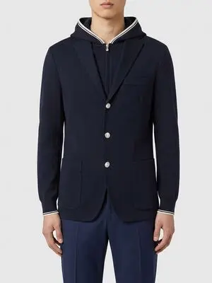 Eleventy Single-breasted Cotton Blazer - Blue