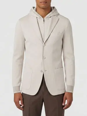 Eleventy Single-breasted Cotton Blazer - Grey