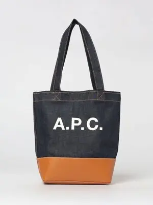 A.p.c. Alex Tote Denim And Leather Shoulder Bag - Brown
