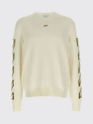 Off-White Cotton Logo Crewneck Pullover - Beige
