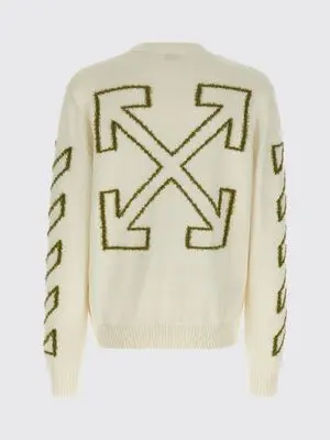 Off-White Cotton Logo Crewneck Pullover - Beige