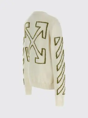 Off-White Cotton Logo Crewneck Pullover - Beige