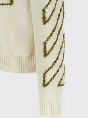 Off-White Cotton Logo Crewneck Pullover - Beige