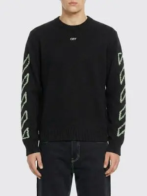 Off-White Cotton Logo Crewneck Pullover - Black