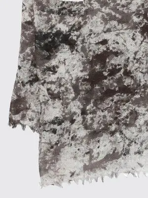 Avant Toi Abstract Camouflage Linen Blend Scarf - Earth