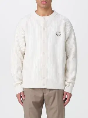 Maison Kitsuné Ribbed Cardigan With Embroidered Fox Detail