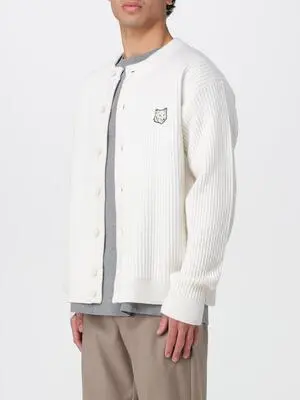 Maison Kitsuné Ribbed Cardigan With Embroidered Fox Detail