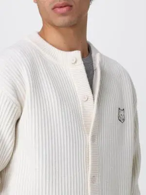 Maison Kitsuné Ribbed Cardigan With Embroidered Fox Detail