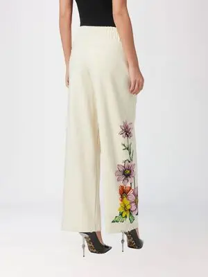 Philipp Plein Floral Embroidered Cotton Wide-leg Jogging Pants