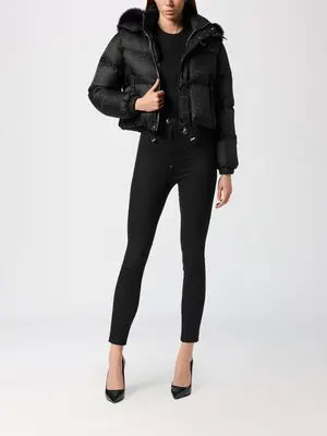 Philipp Plein Nylon Quilted Down Jacket With Monogram Pattern