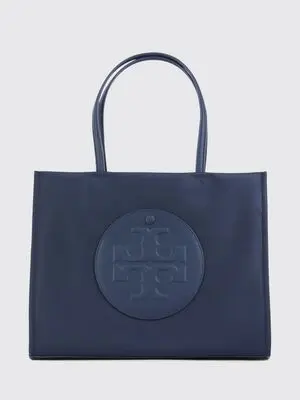 Tory Burch Ella Small Nylon Tote Bag With Tone-on-tone Double T Logo - Navy