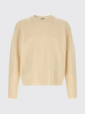 JIL SANDER Long-sleeved Crewneck Sweater In Pure Wool - White