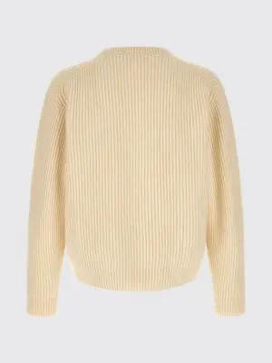 JIL SANDER Long-sleeved Crewneck Sweater In Pure Wool - White