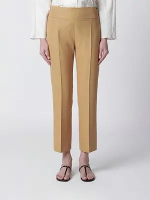 Alberta Ferretti Viscose Blend Slim Fit Trousers - Beige