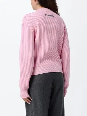 Marni Virgin Wool And Cashmere V-neck Sweater - Pink