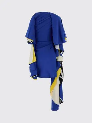 Loewe One-shoulder Asymmetrical Midi Dress In Abstract Print Cady