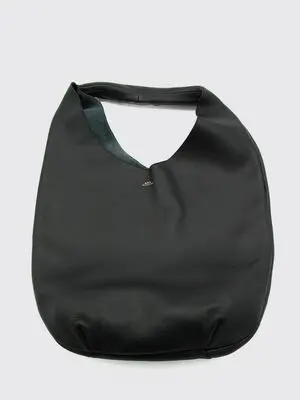 A.p.c. Le Neige Large Shoulder Bag In Grained Leather With Laminated Logo - Grey