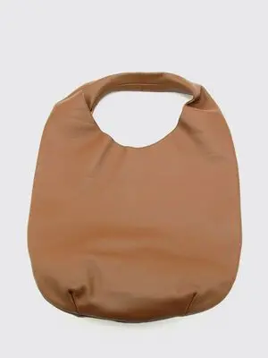 A.p.c. Le Neige Large Shoulder Bag In Grained Leather With Laminated Logo - Hazel