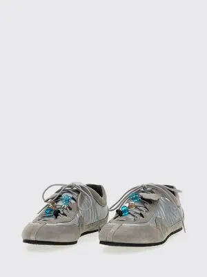 Cecilie Bahnsen Blaise Suede And Nylon Sneakers With Beads
