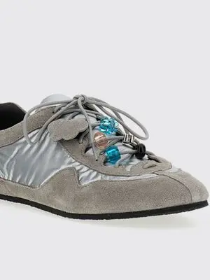 Cecilie Bahnsen Blaise Suede And Nylon Sneakers With Beads