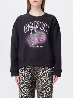 GANNI Printed Organic Cotton Crew-neck Sweatshirt