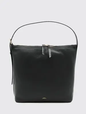 A.p.c. Vera Shoulder Bag In Grained Leather With Adjustable Handle And Zip - Grey