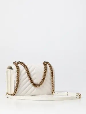 Pinko Quilted Leather Mini Bag With Bird Clasp - White 1