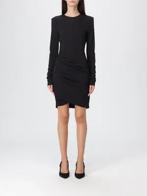 Just Cavalli Long Sleeve Ruched Dress - Black