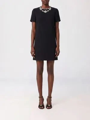 Valentino Garavani A-line Mini Dress With Jewel Collar - Black