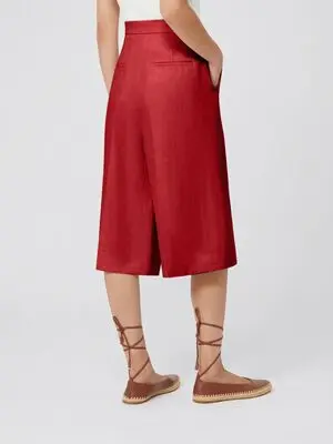 Max Mara Linen Bermuda Shorts - Red