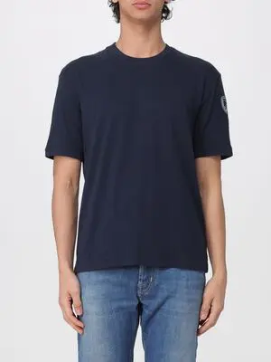BLAUER. Cotton T-shirt With Logo - Blue