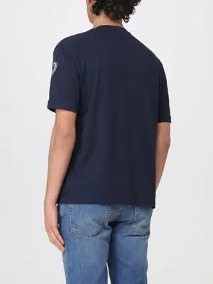 BLAUER. Cotton T-shirt With Logo - Blue