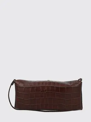 Staud Croc-embossed Calfskin Crossbody Bag With Flap