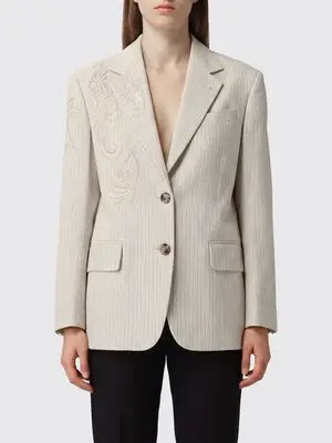 Dries Van Noten Single-breasted Striped Embroidered Cotton-blend Blazer - Ecru