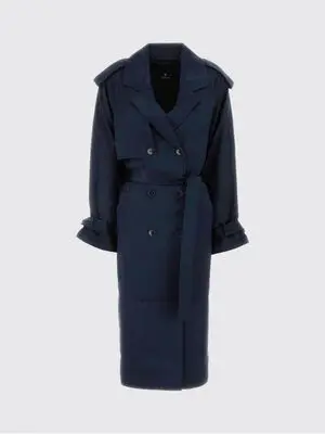 ANINE BING Ricky Long Viscose Trench Coat - Navy