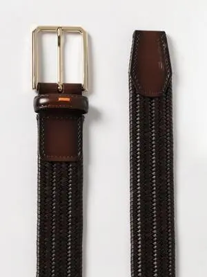 Santoni Woven Leather Belt