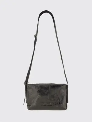 UMA WANG Crinkled-effect Calfskin Leather Mini Crossbody Bag - Black